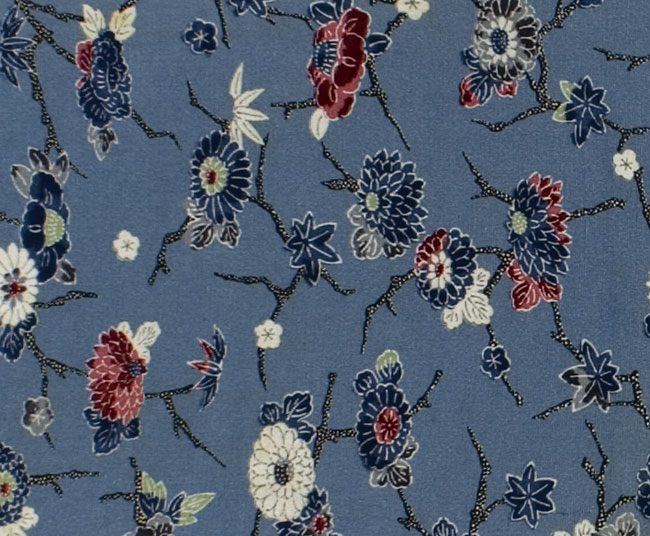 Kimoyes item: 10903 - Firm silk blue/grey fabric with dyed Japanese ...