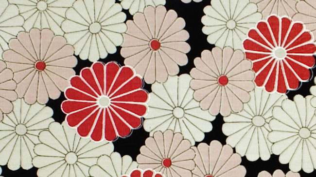 Kimoyes item: 17038 - Super fine kimono wool with chrysanthemum design.